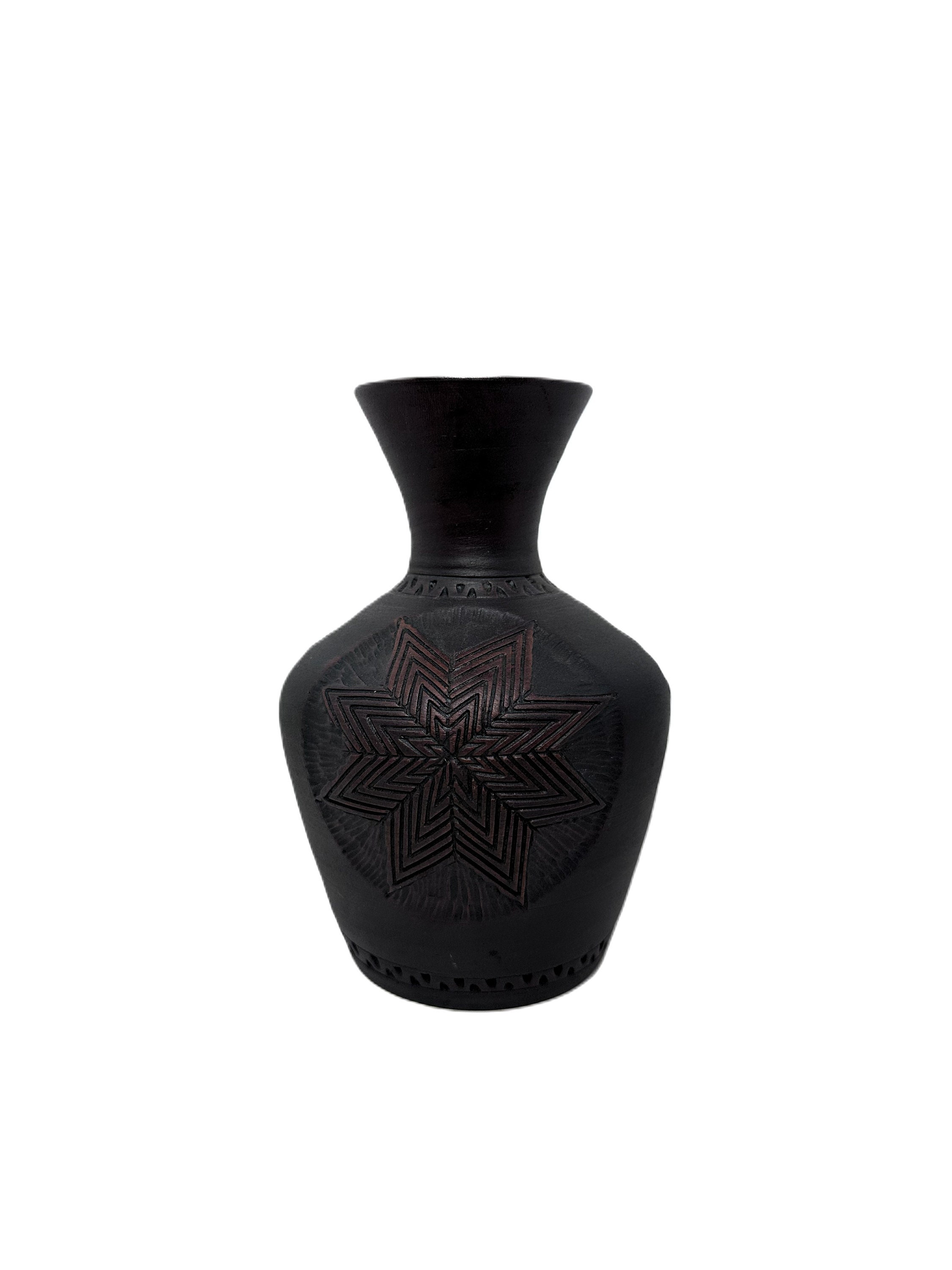 Authentic Six Nations Handcrafted Black Pottery Vase Indigenous Art ...