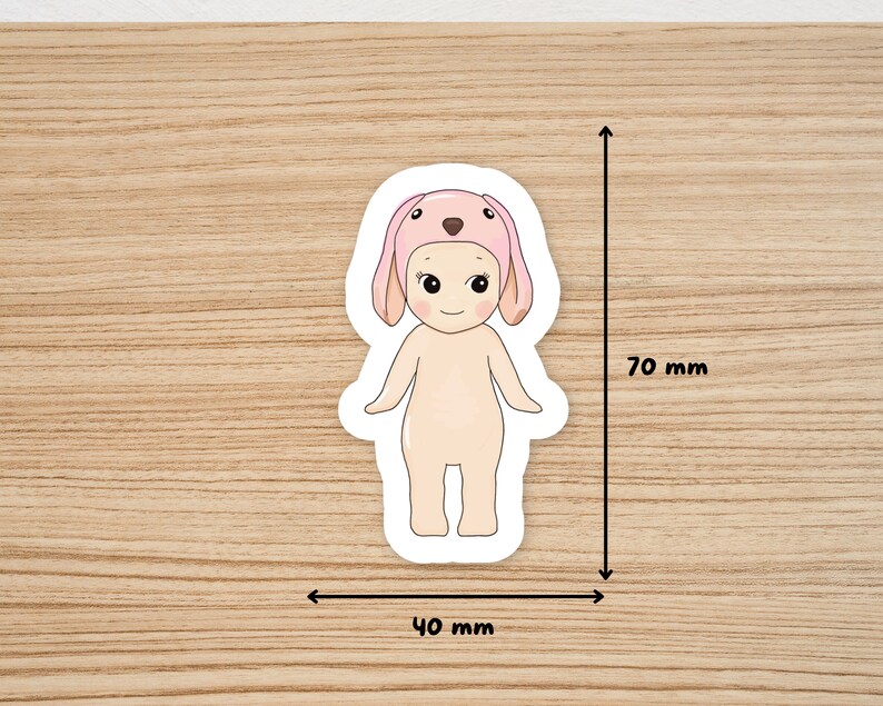 Sonny Angel Pink Lop Ear Bunny Rabbit Sticker, Kindle Sticker, Bookish ...