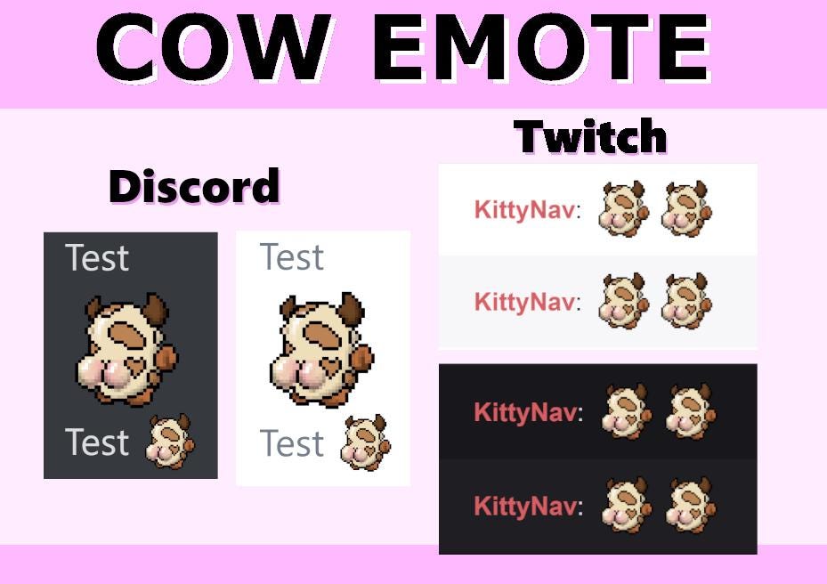 Cows Butt Emote Pixel Cow for Twitch & Discord Etc. - Etsy