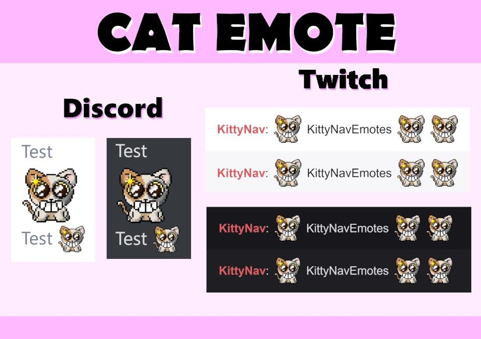 Happy Sparkly Cat Emote Pixel Cat for Twitch & Discord Etc. - Etsy