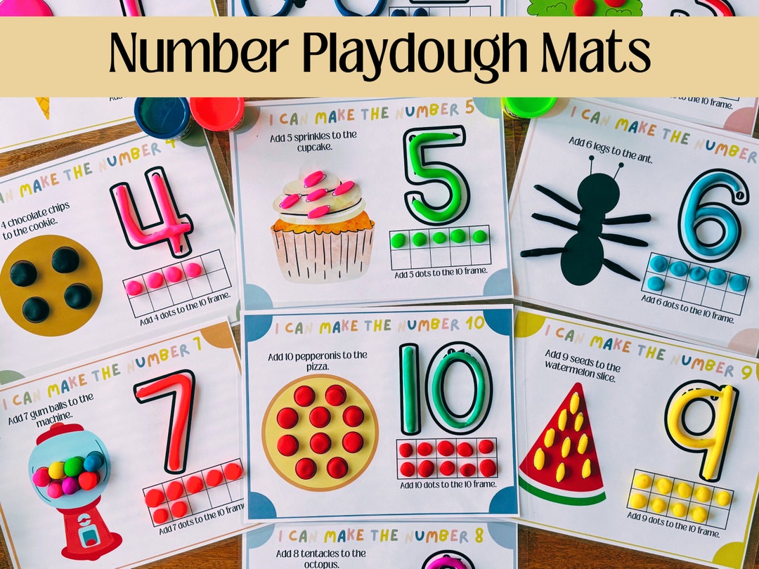 Number Play Dough Mats Montessori Learning Homeschool Printable ...