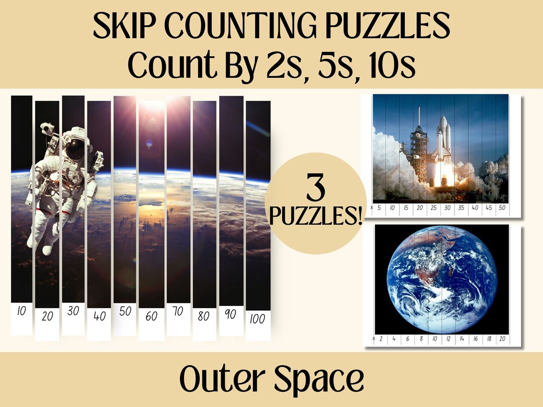 Outer Space Skip Counting Sequence Number Recognition Puzzle Skip Count ...