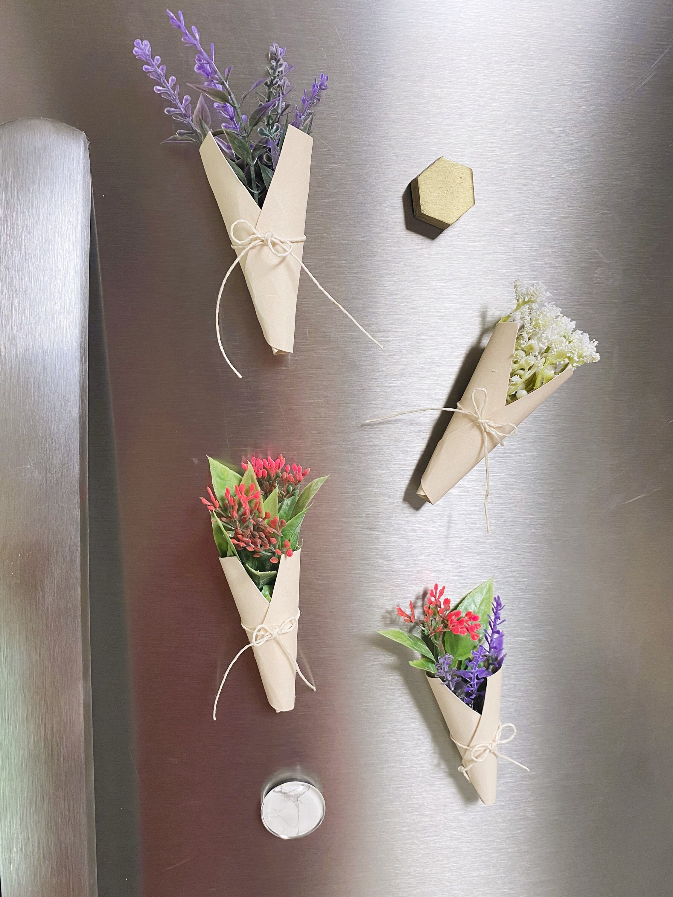 Individual Magnet Bouquet, Flower Magnet, Mini Bouquet, Spring Flowers ...