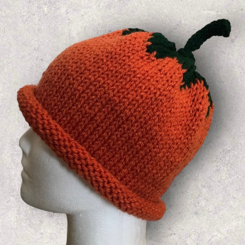 Knitted Pumpkin Hat - Etsy