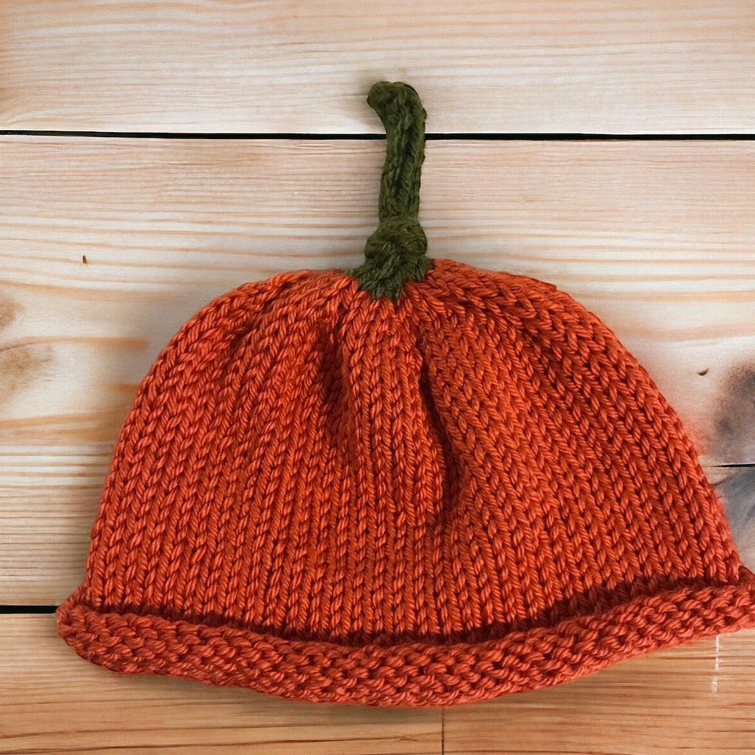 Pumpkin Baby Hat, Pumpkin Newborn Hat, Pumpkin Child Hat, Roll Brim ...