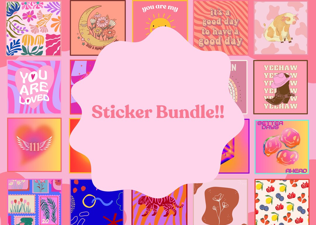 5 Glossy 2 X 2 Inch Cute Pink Vinyl Stickers - Etsy