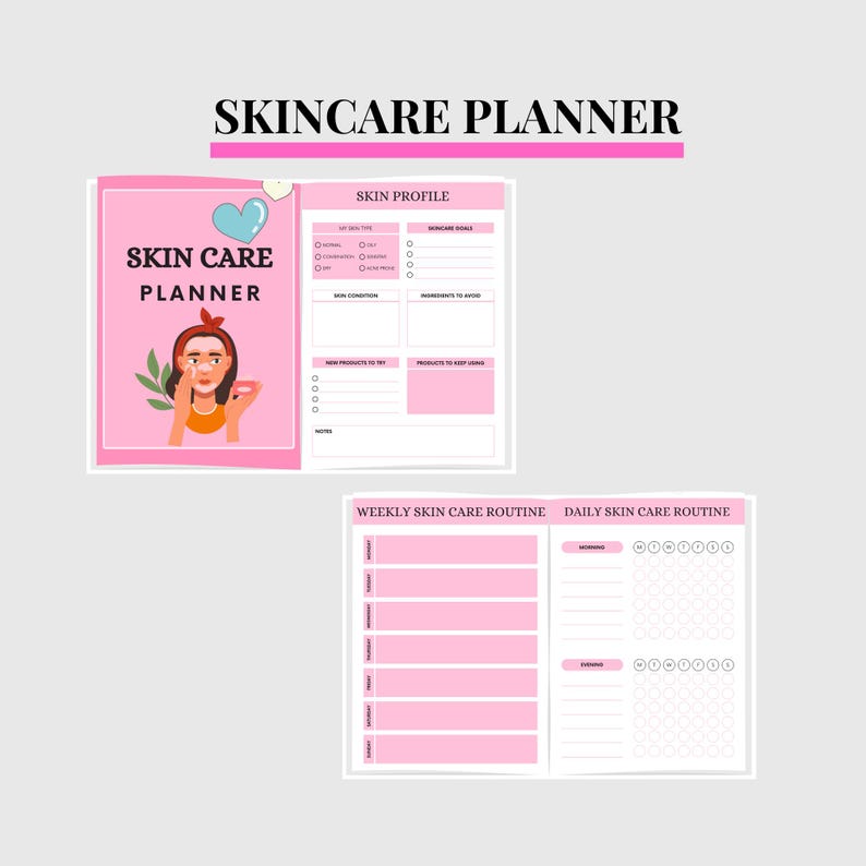 Skincare Planner: Daily Beauty Routine Tracker (digital Download) - Etsy