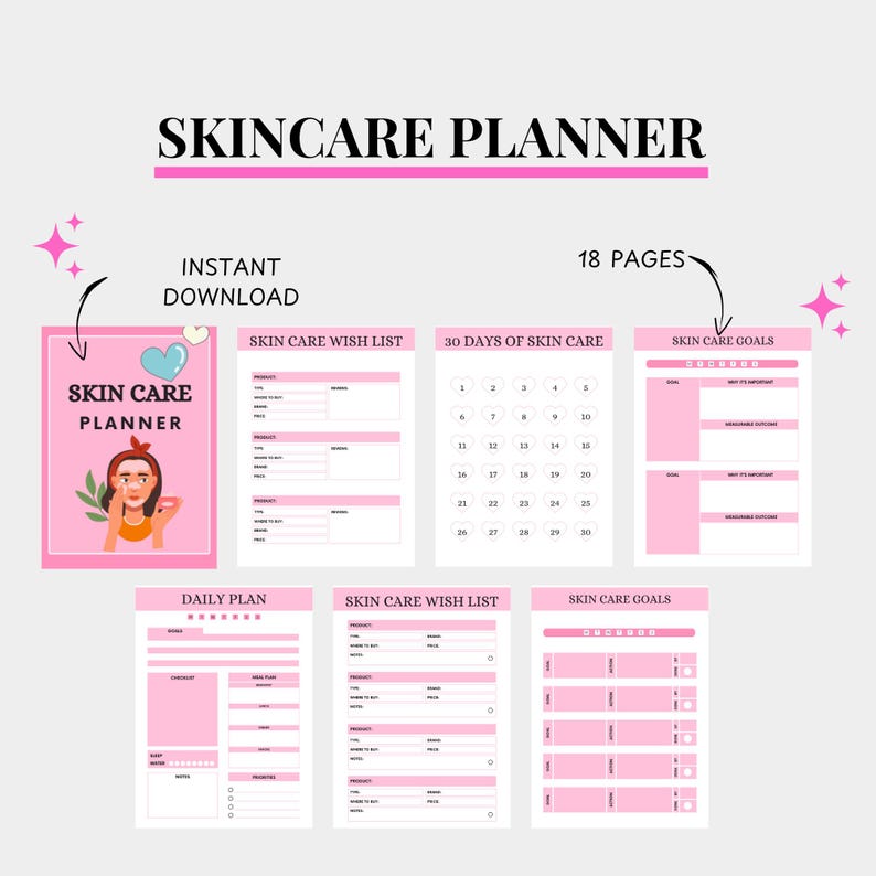 Skincare Planner: Daily Beauty Routine Tracker (digital Download) - Etsy