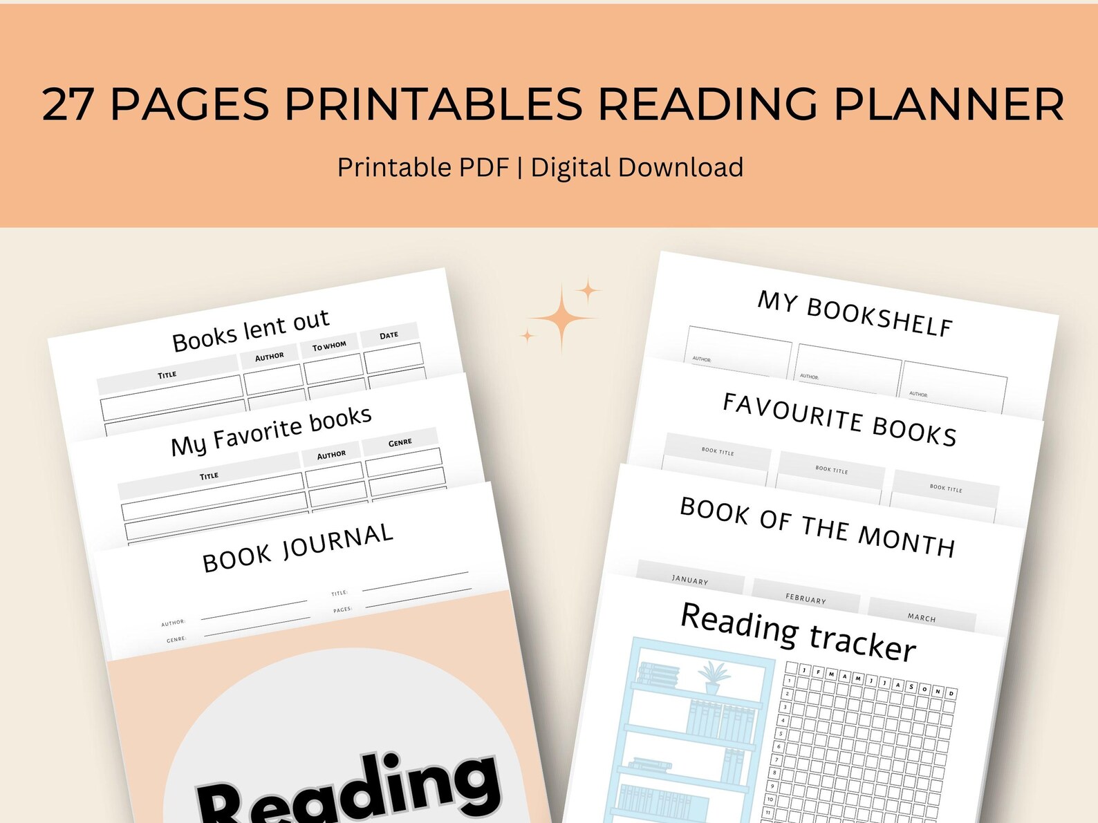 Reading Planner , Reading Tracker, Reading Challenges, Library Book ...