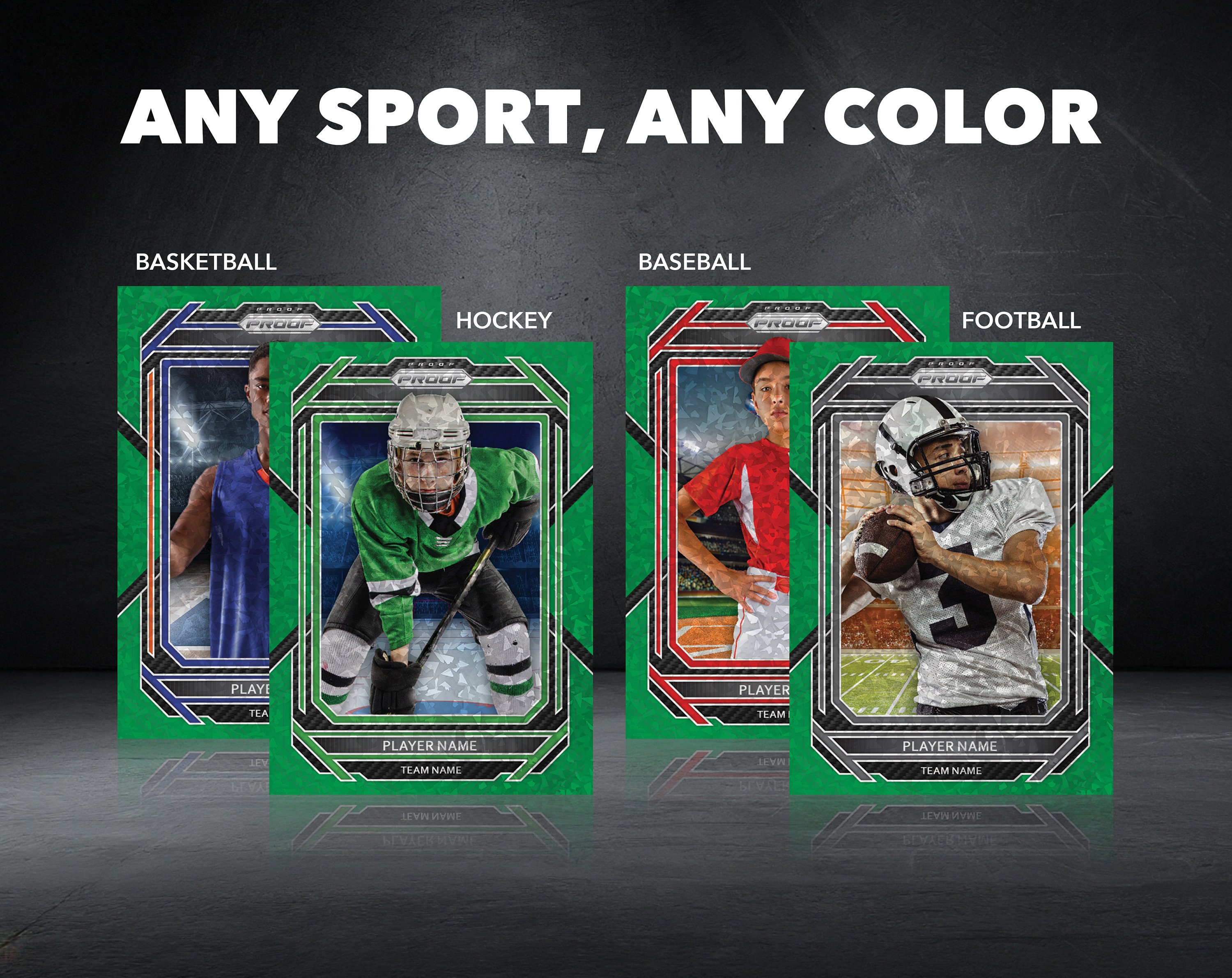 Custom Sports Cards - Set of 3 (2022 Cracked Ice Color) - Etsy