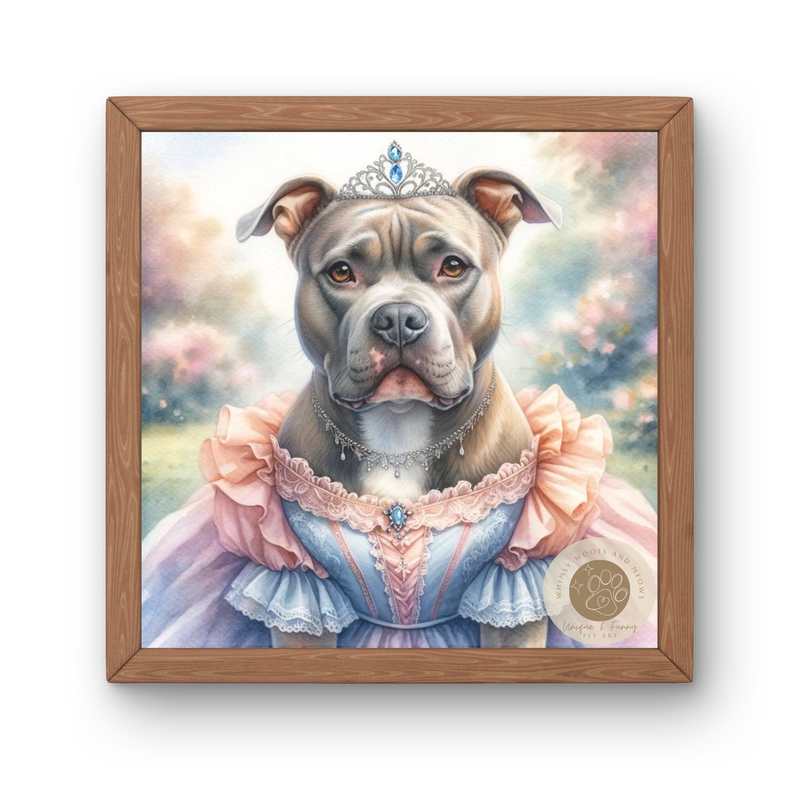 Pit Bull Princess | Watercolor Style | Pit Bull Princess Outfit ...