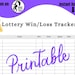 Printable Lotto Lottery Log Sheet | Win Loss Tracker | Track Wins ...