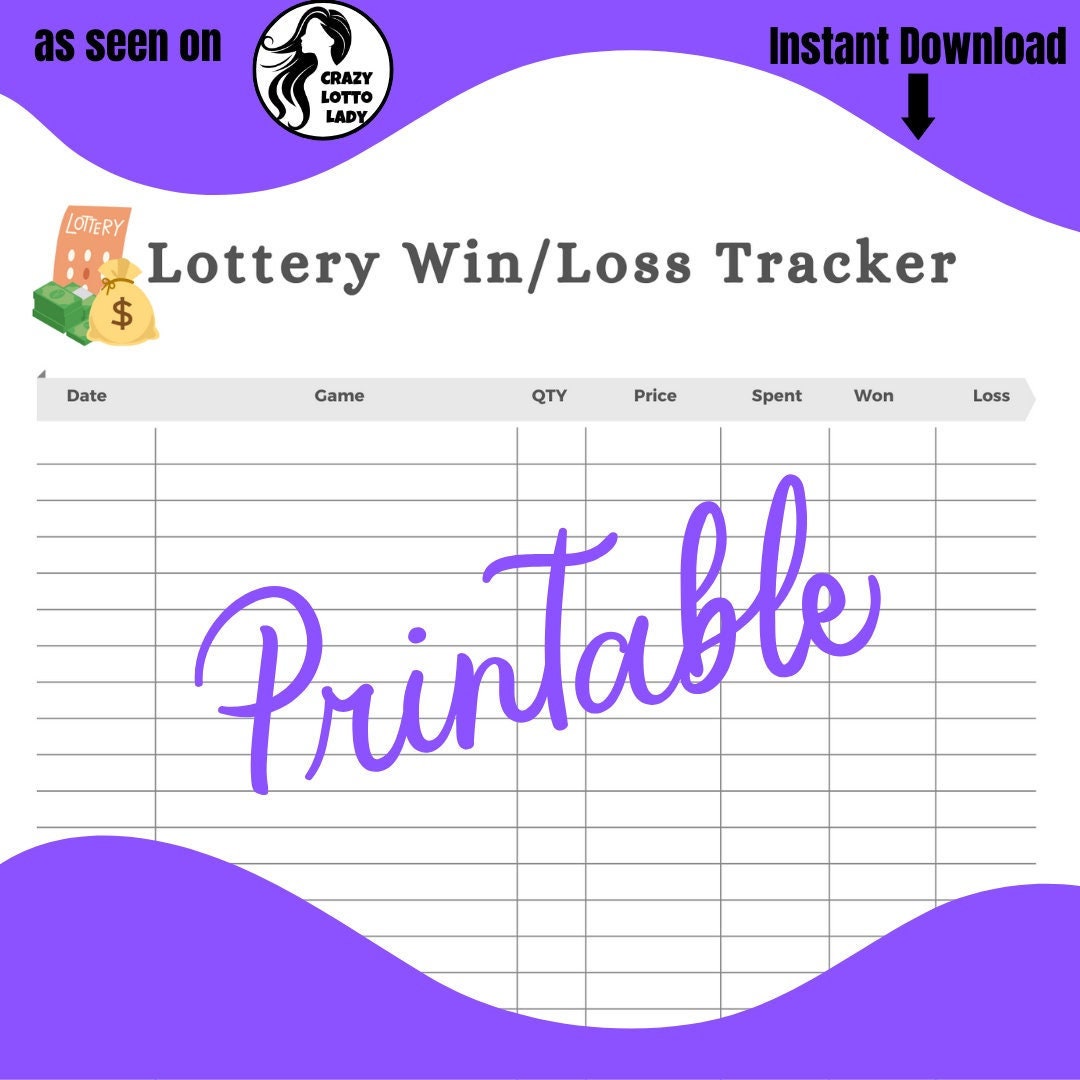 Printable Lotto Lottery Log Sheet | Win Loss Tracker | Track Wins ...