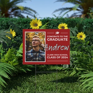 Custom Grad Yard Sign With Metal H Stakes High School/college ...