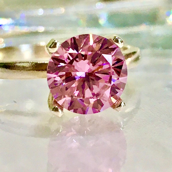 Pink Cz Ring - Etsy