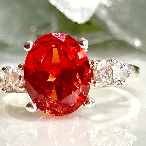 Orange Gemstone Ring - Etsy