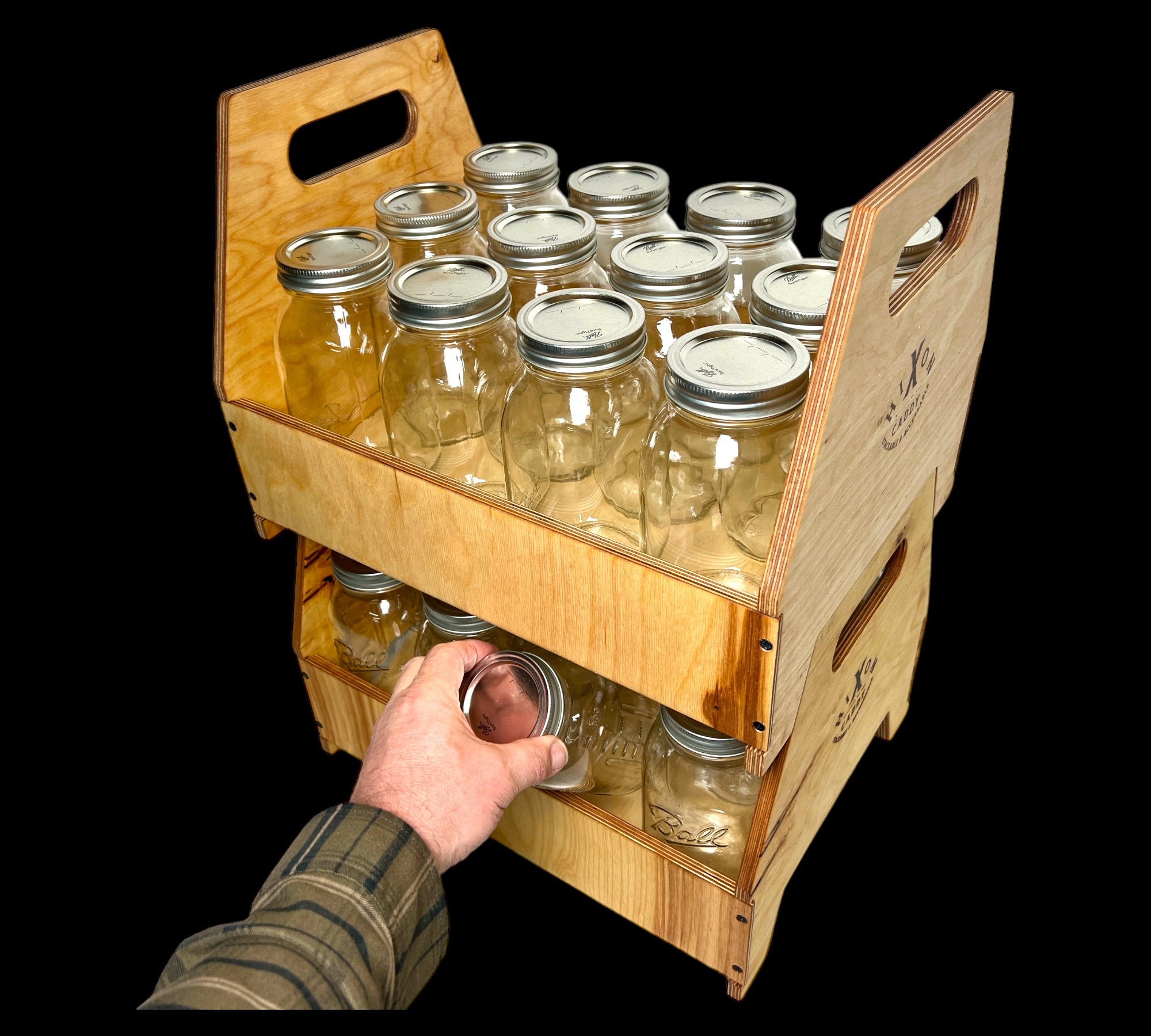 Canning Jar Storage Shelf Pantry Organization Accessible Canning Mason Jar Stackable Kitchen ...