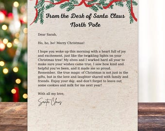 DIY Letter From Santa Printable Editable Digital Download - Etsy