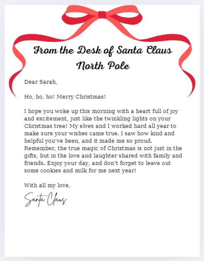 DIY Letter From Santa Printable Editable Digital Download - Etsy
