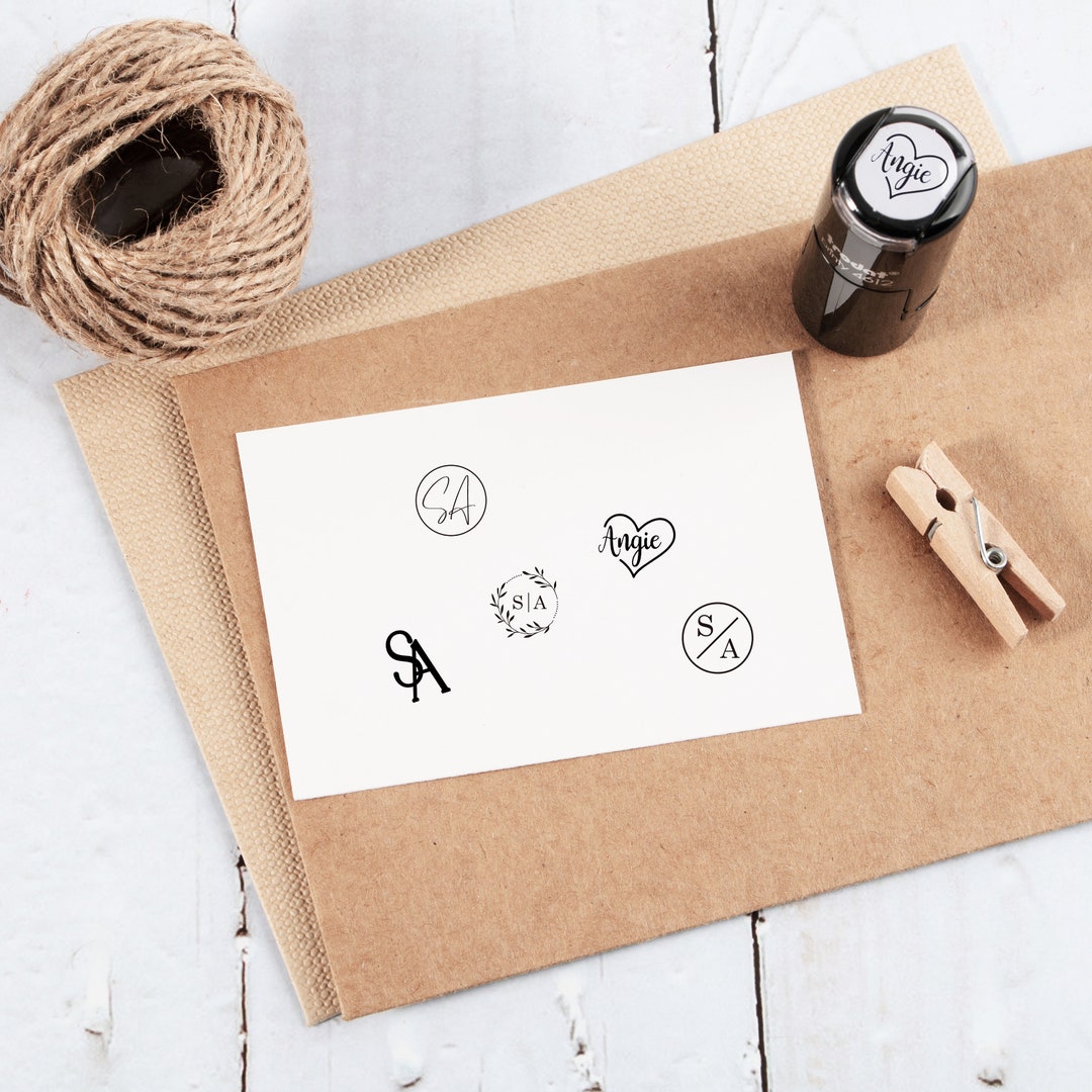 Personalized Tiny Monogram Self Inking Stamp, Many Designs to Choose ...
