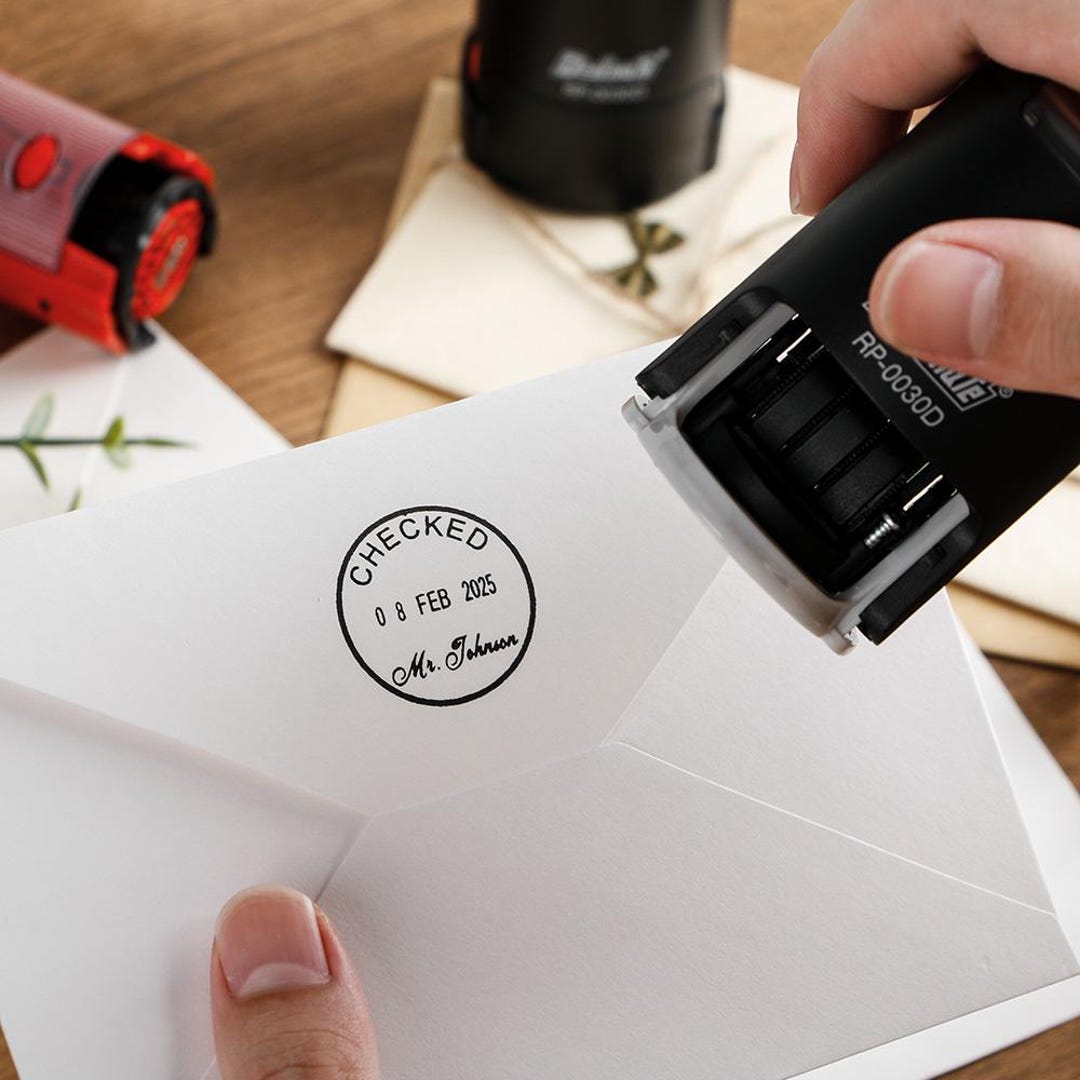 Personalized Teacher Stamp With Date, Adjustable Date Stamps, Round ...