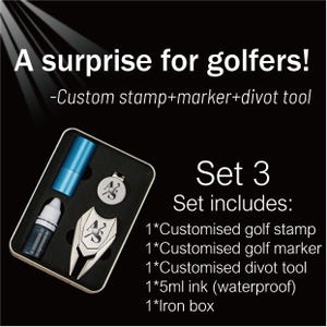 Personalized Golf Ball Stamp Box, Custom Golf Stamps, Monogram Golf ...