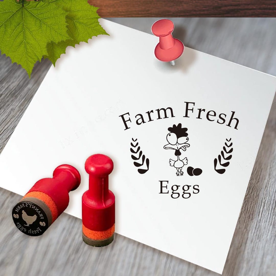 Custom Rubber Egg Stamp Egg Carton Stamp Personalized Egg Carton Label ...