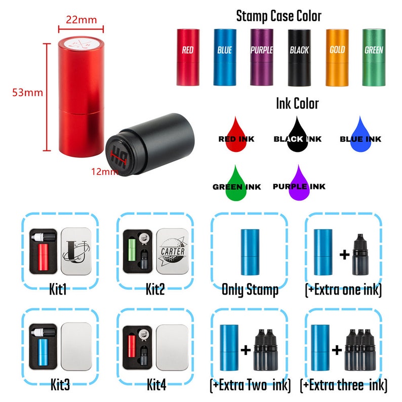 Customized Golf Ball Marker Stamp, Personalized Golf Ball Stamp Kit ...