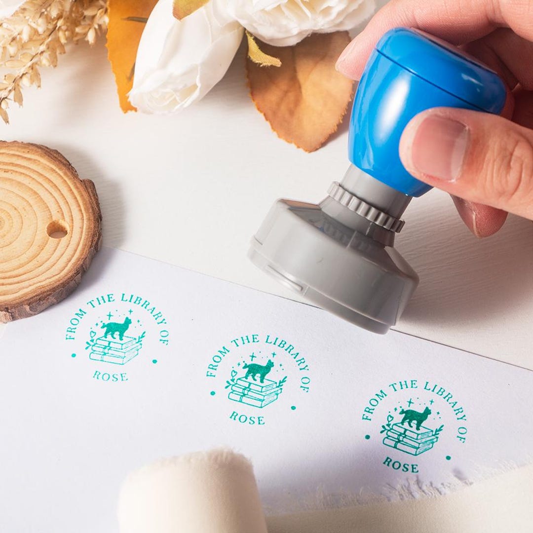 Custom Library Stamp | Embosser Stamp | From the Library of Stamp ...