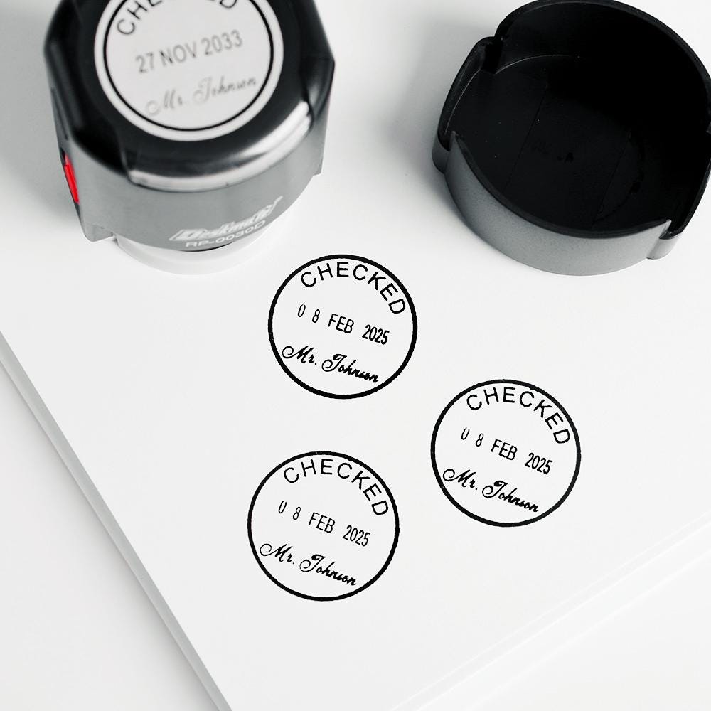 Personalized Date Stamp Month and Day, Date Custom Stamp Teacher ...