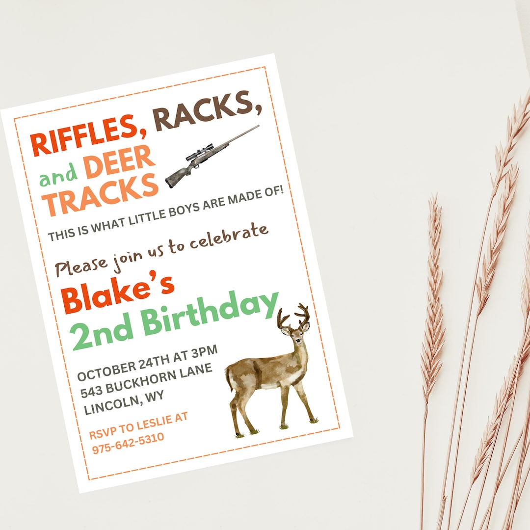 Hunting Theme Birthday Invitation, Invite Your Friends to Your Child's ...