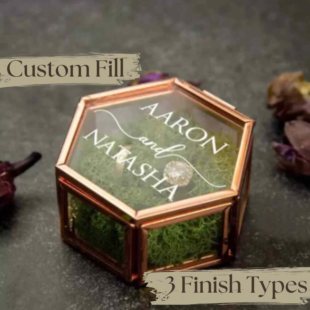 Custom Ring Box Proposal Engagement Ring Box Geometric Wedding Keepsake ...