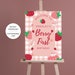 Editable Berry First Birthday Welcome Sign, Instant Download, Birthday ...