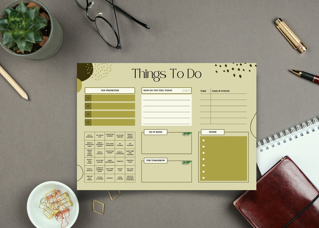 Modern Abstract Things to Do List and Planner Stay Organized in Style ...