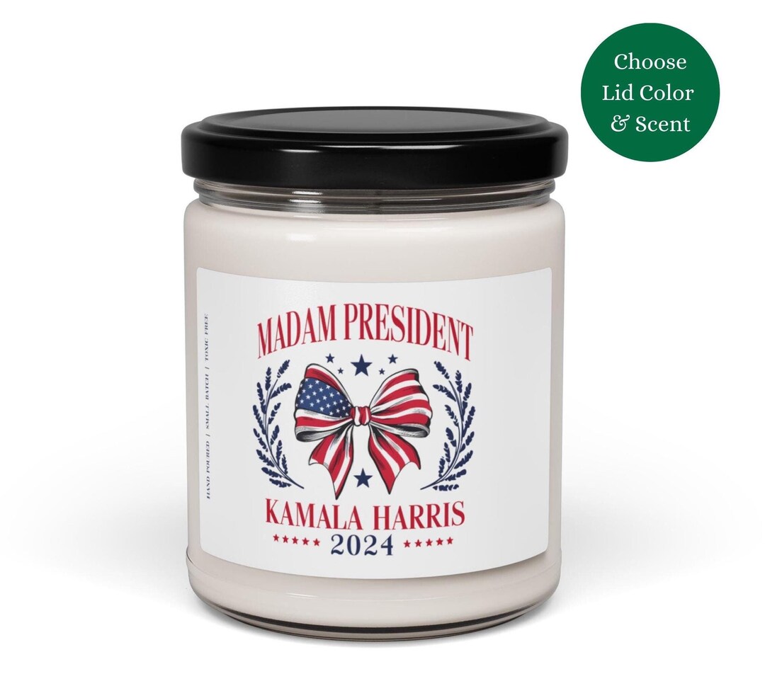 Kamala Harris Candle, Madam President, President 2024 Merch, Democrat ...