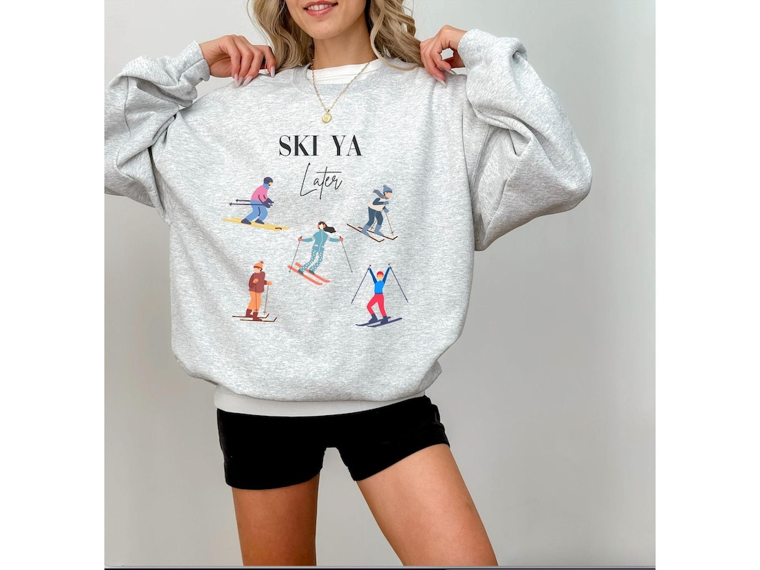 Apres Ski Sweater, Ski Ya Later Sweatshirt, Winter Bachelorette Doodle ...