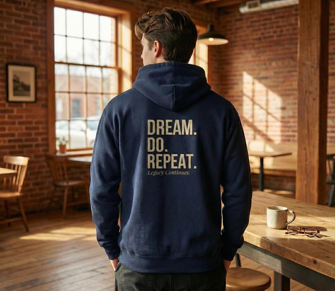 Dream Do Repeat Hoodie Motivational Quote Sweatshirt Legacy Continues ...