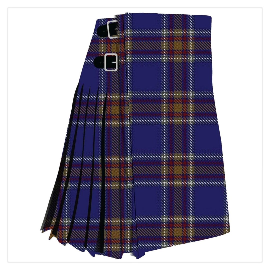 Scottish Handmade Blue Rust 8 Yard Tartan Kilt Clan Blue Rust Modern ...