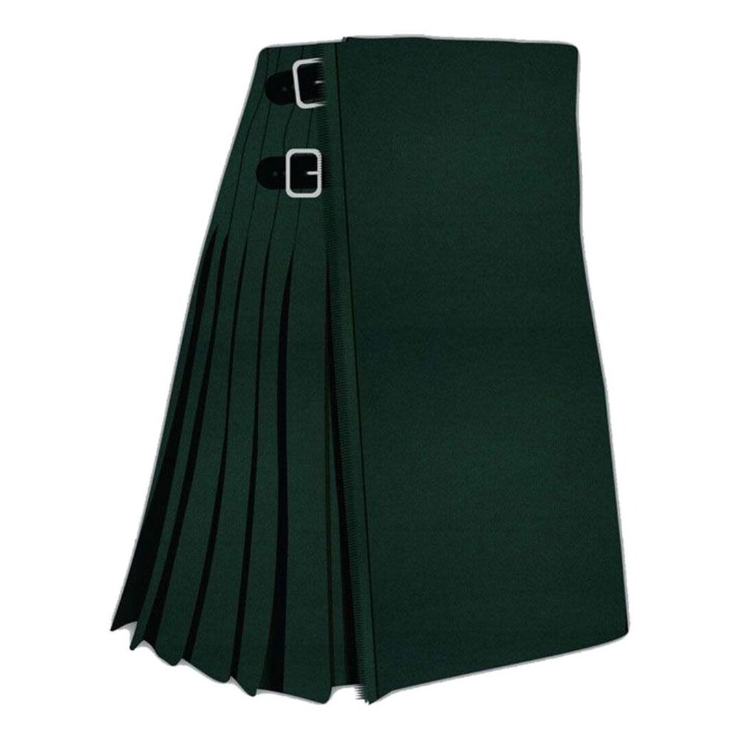 Highland Scottish Solid Green Modern Premium Men's Handmade 8 Yard ...