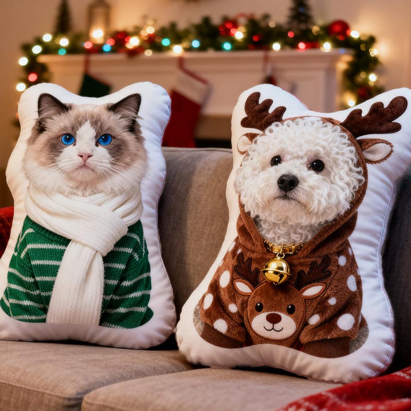 Dog Christmas Pillow Design - Etsy