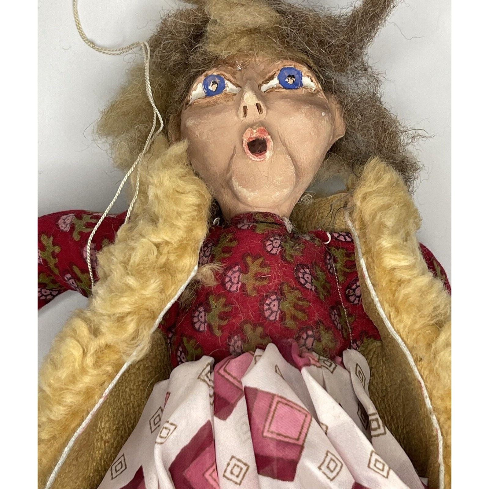 Vintage Doll Puppet 14 Tall Marionette Folk Art Puppet Doll Gypsy OOAK ...