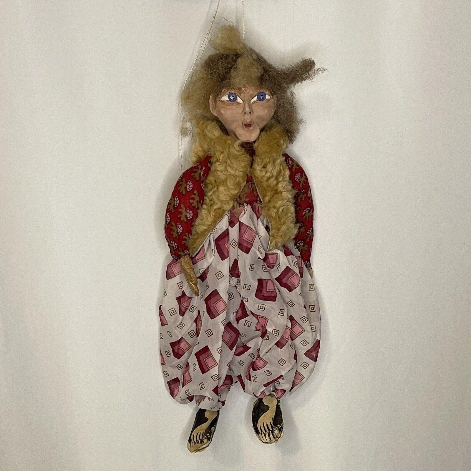 Vintage Doll Puppet 14 Tall Marionette Folk Art Puppet Doll Gypsy OOAK ...