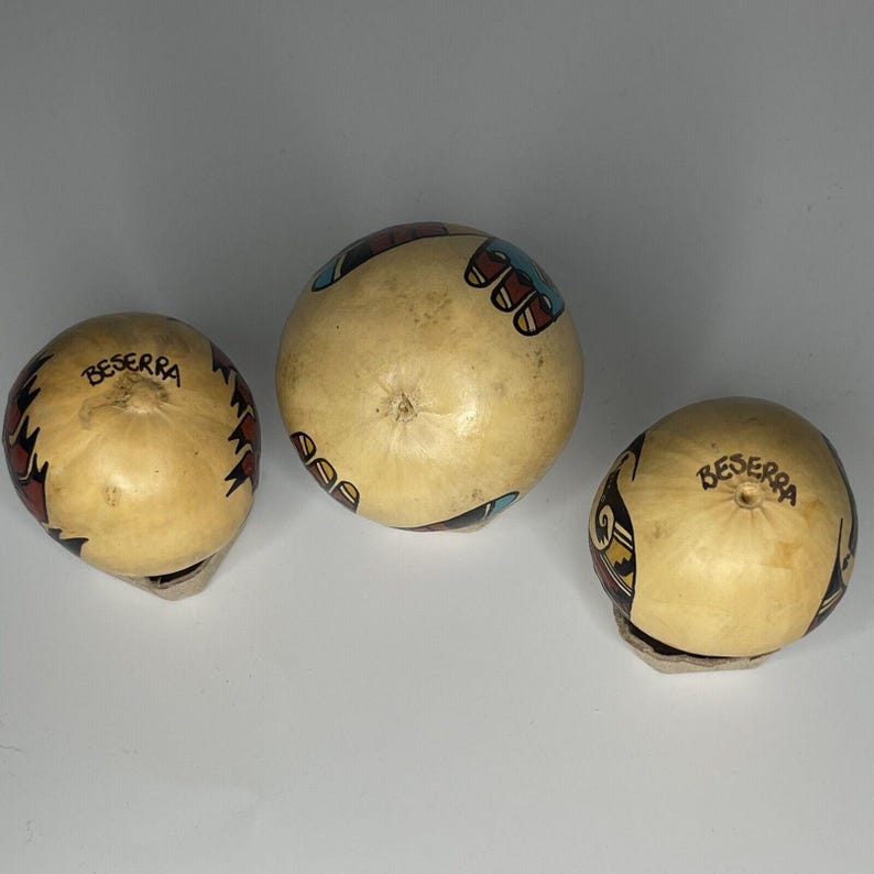 Native American Hopi 3 Pc Gourd Art Carol Beserra 1998 Christmas ...
