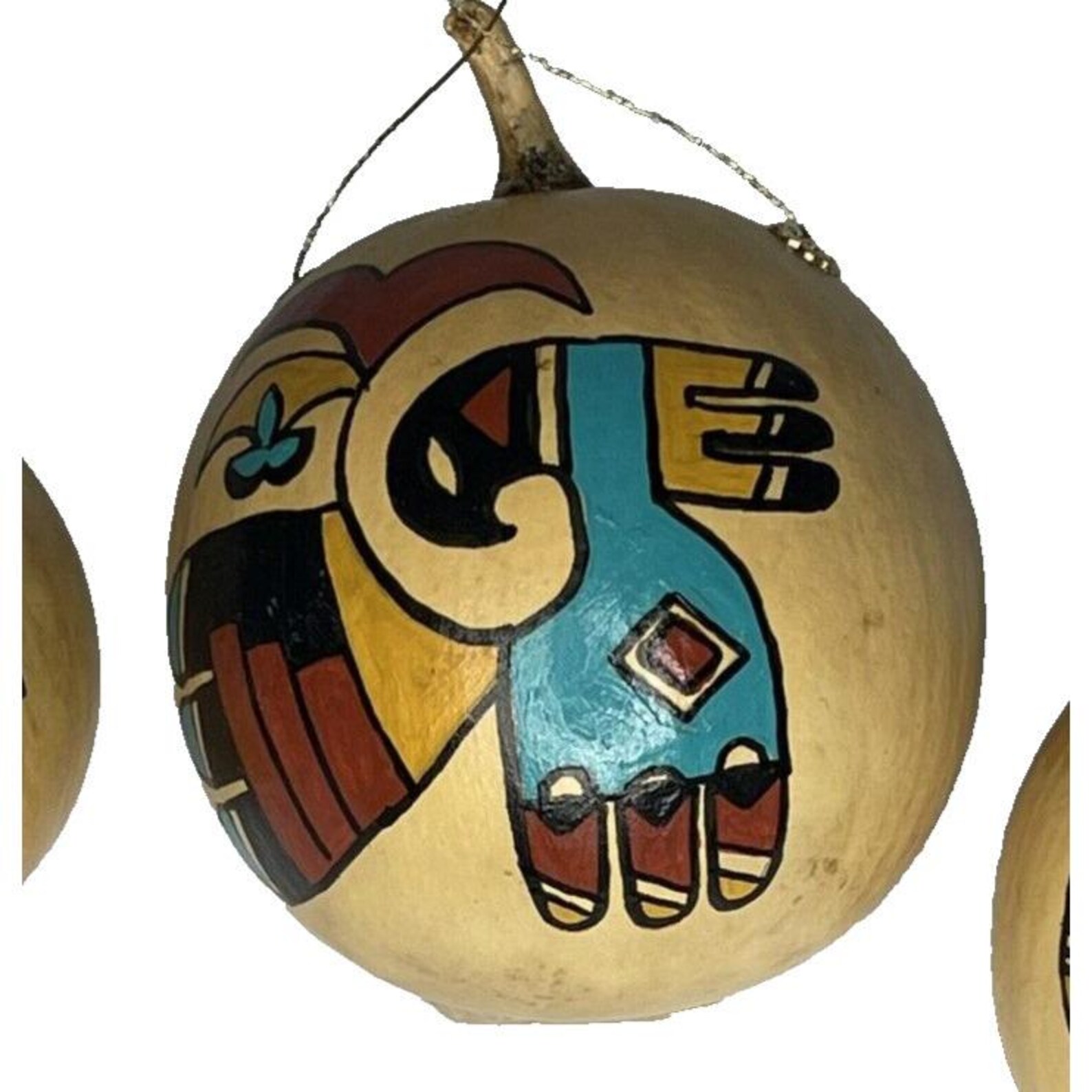 Native American Hopi 3 Pc Gourd Art Carol Beserra 1998 Christmas ...