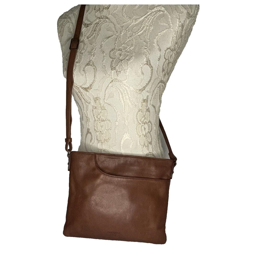 Margot New York Vintage Crossbody Shoulder Bag Purse Brown Leather ...