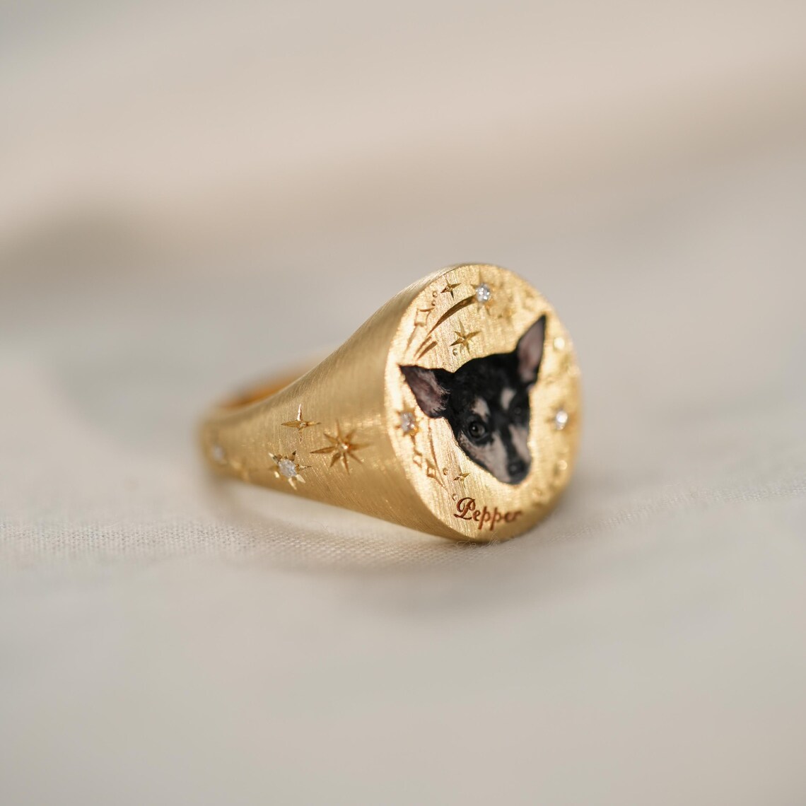 Personalized Dog Memorial Ring, Pet Enamel Ring, Pet Tribute, Dog ...