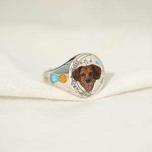 Custom Pet Enamel Ring, Dog Memorial Ring, Handmade Jewelry ...