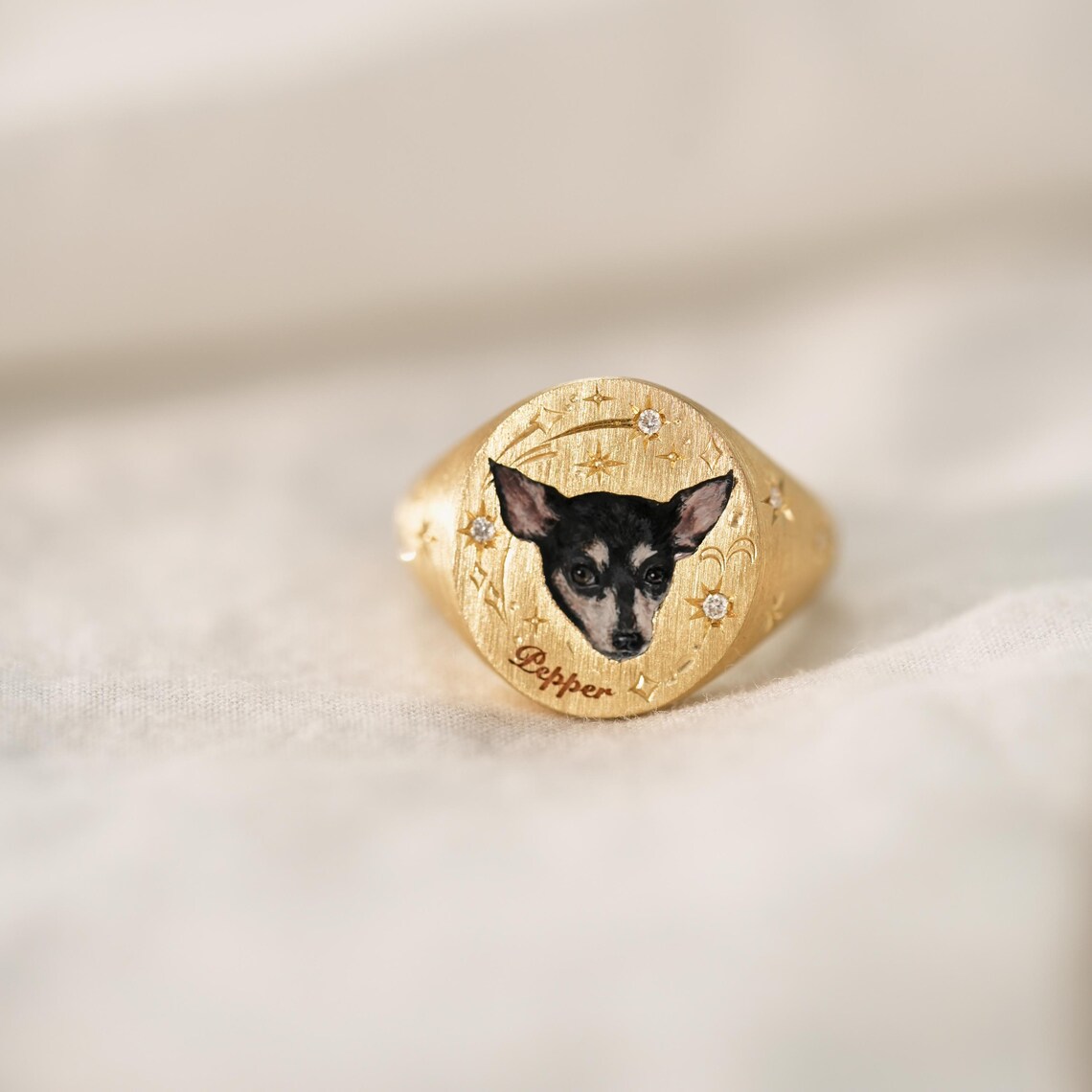 Personalized Dog Memorial Ring, Pet Enamel Ring, Pet Tribute, Dog ...