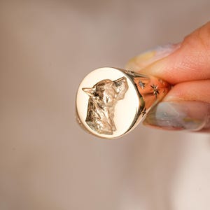 Custom Pet Signet Ring, Pet Memorial Ring, Dog Memorial, Pet Keepsake ...