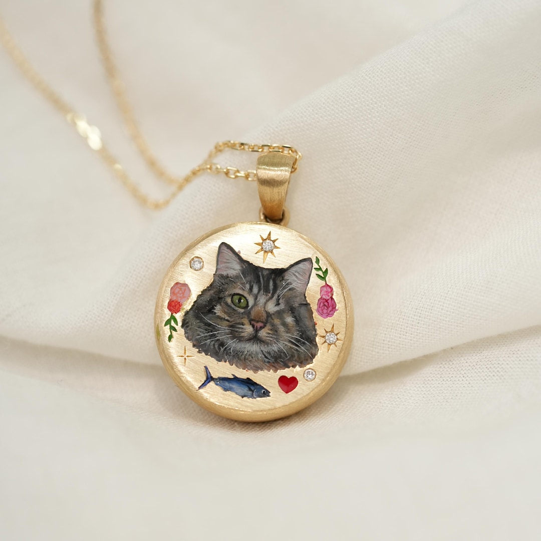 Custom Pet Fur Necklace, Pet Hair Keepsake, Pet Enamel Necklace ...
